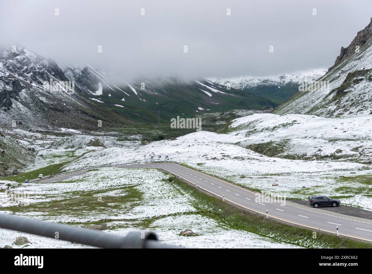 Julier Pass, snow, crossing the Alps, Graubünden, Switzerland Stock ...