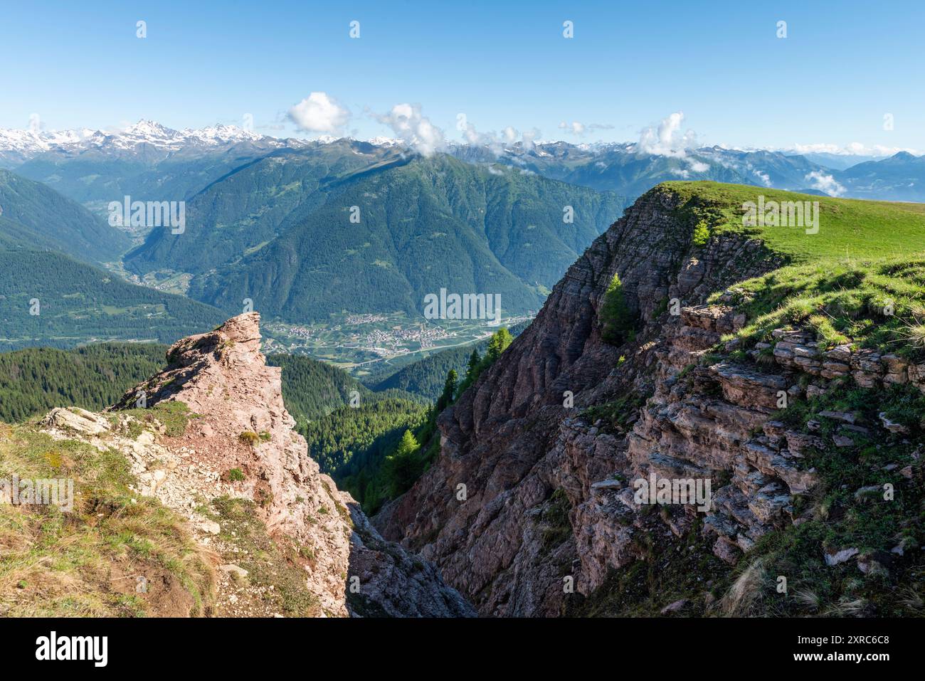 The Mount Peller gully with the Maddalene mountain group in the ...