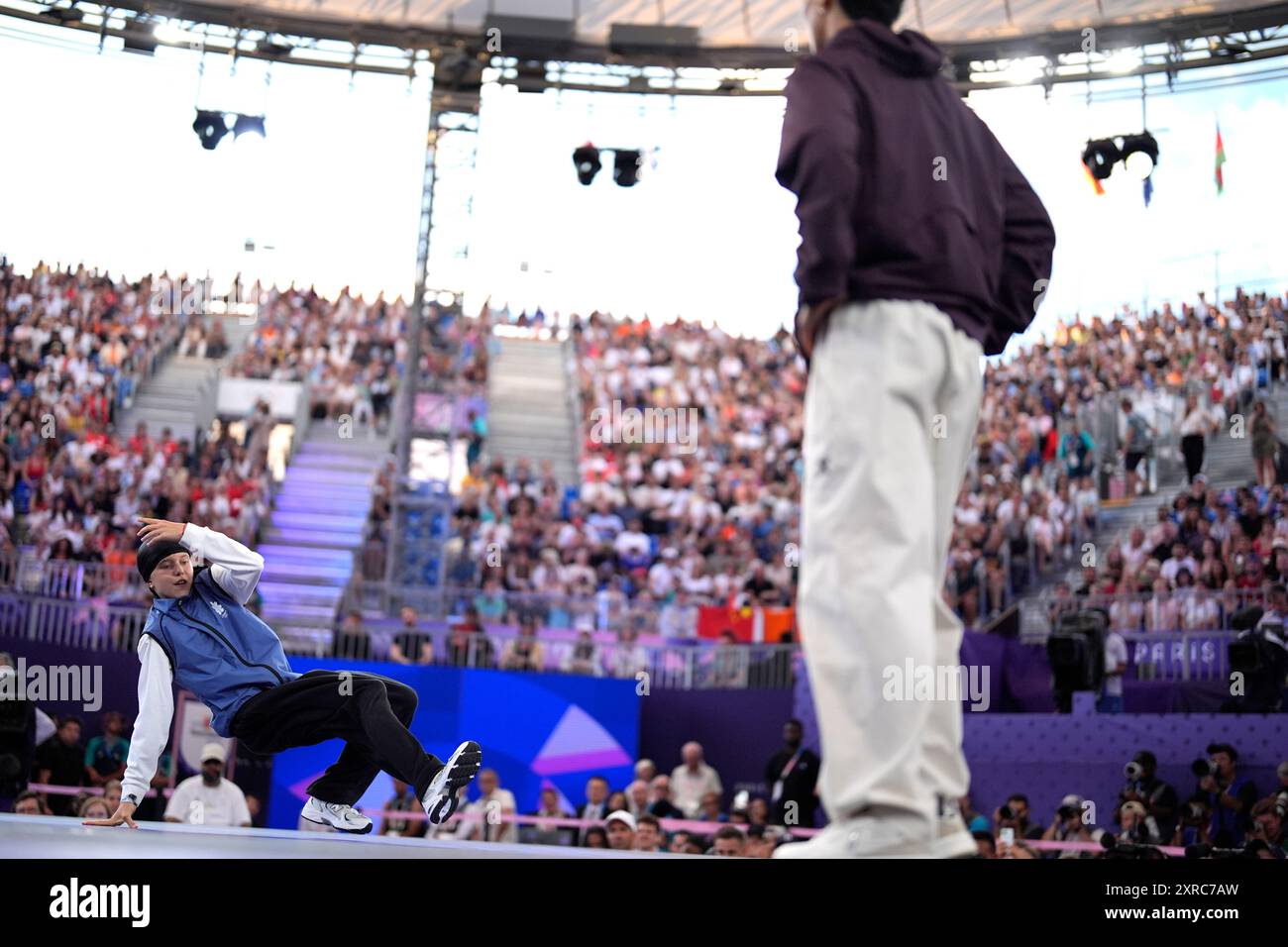 Lithuania's Dominika Banevic, known as B-Girl Nicka, left, competes ...