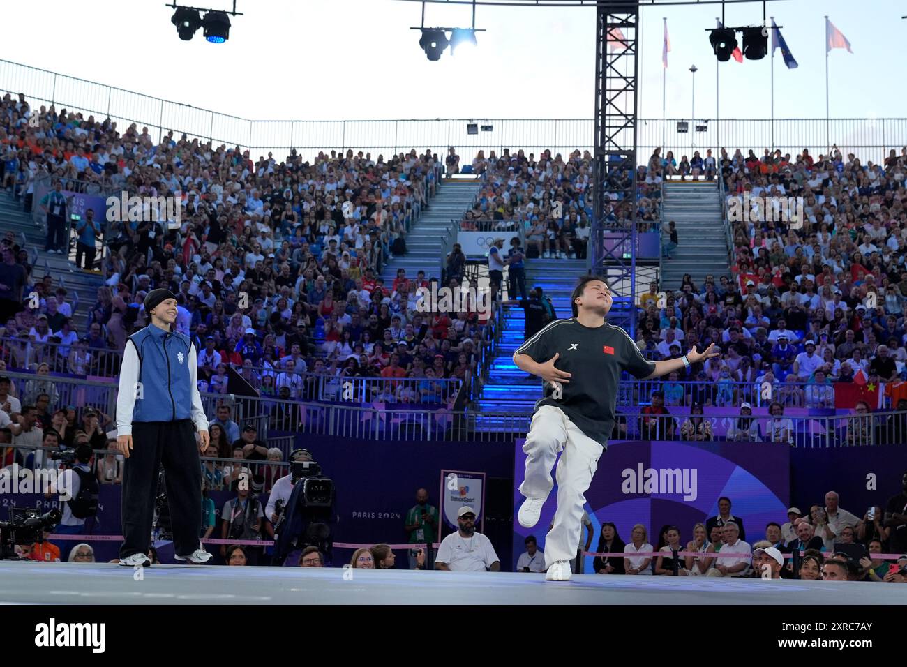 Lithuania's Dominika Banevic, known as B-Girl Nicka, left, and China's ...