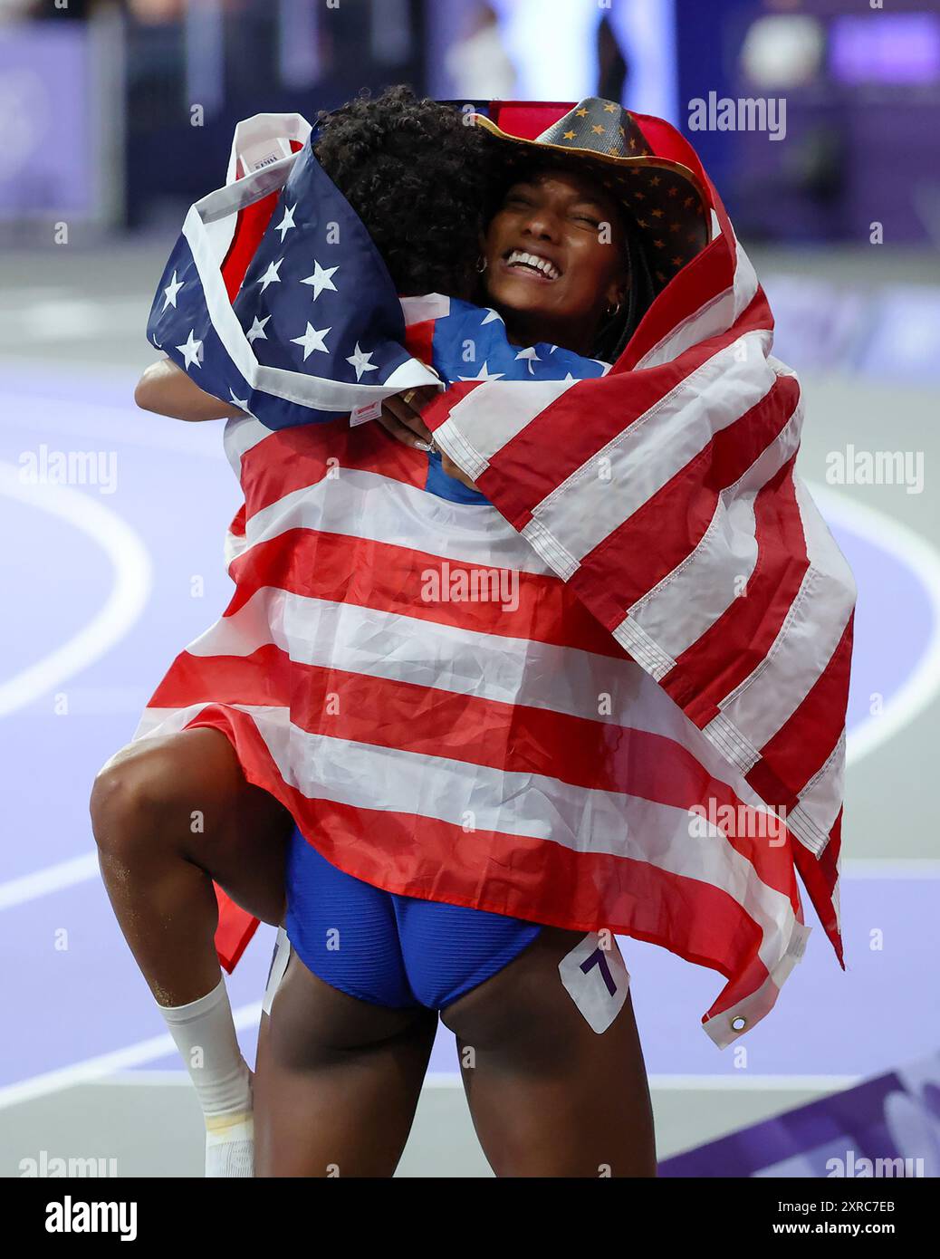 Paris, Ile de France, France. 8th Aug, 2024. TARA DAVIS-WOODHALL (USA ...