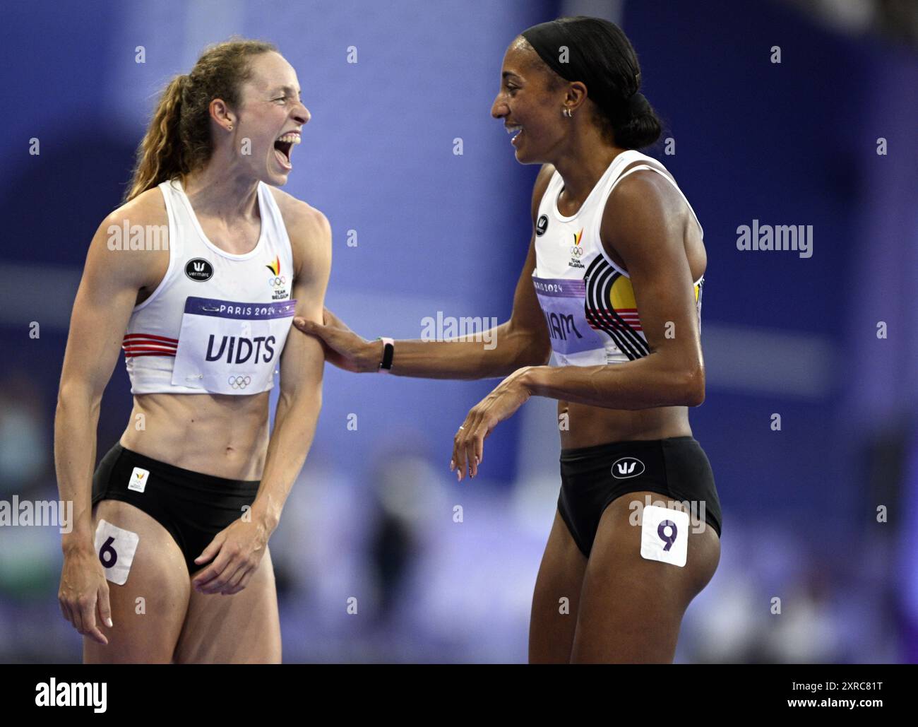 Paris, France. 09th Aug, 2024. Belgian athlete Noor Vidts and Belgian ...