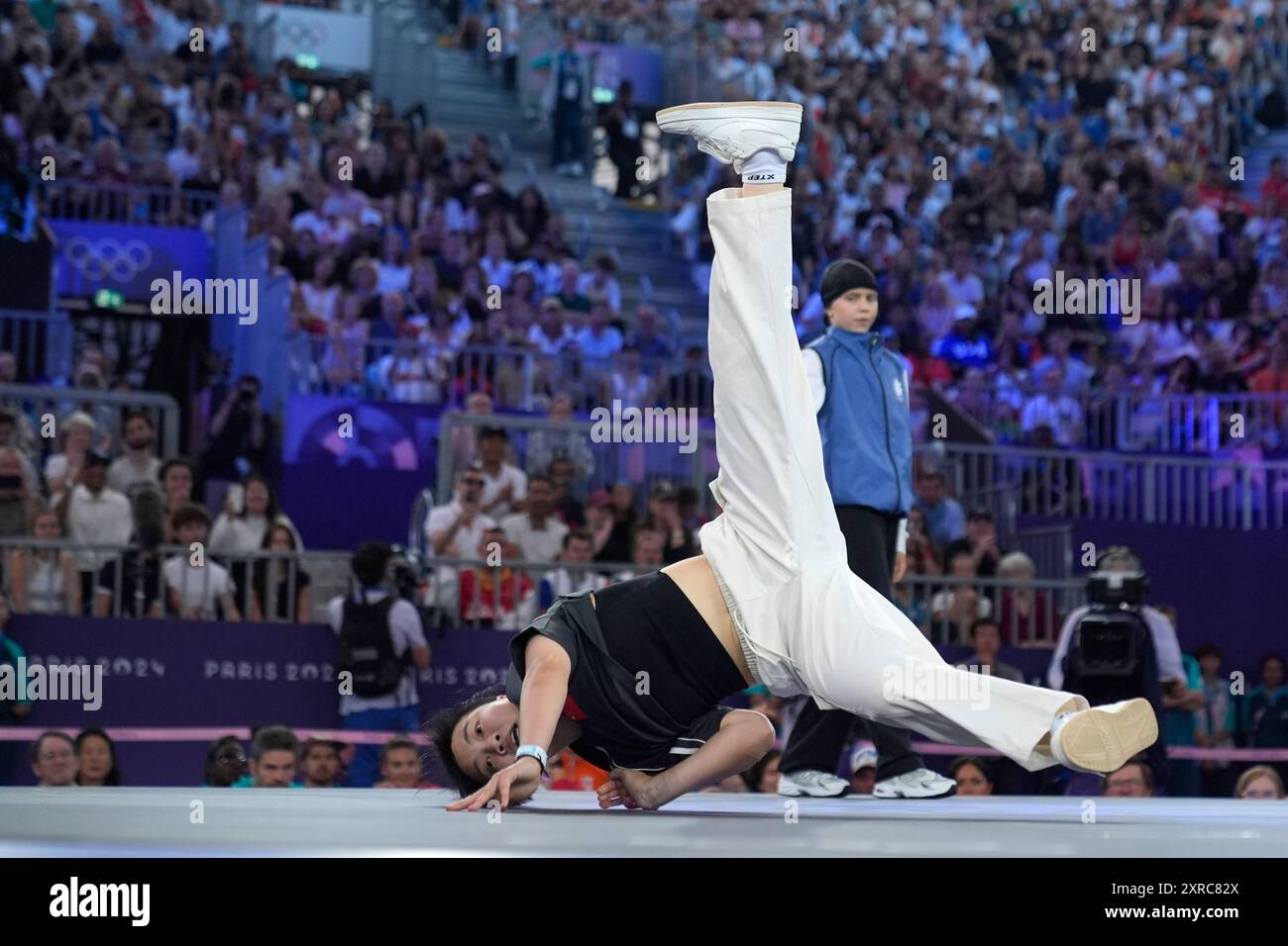 China's Qingyi Liu, known as B-Girl 671, competes during the B-Girls ...