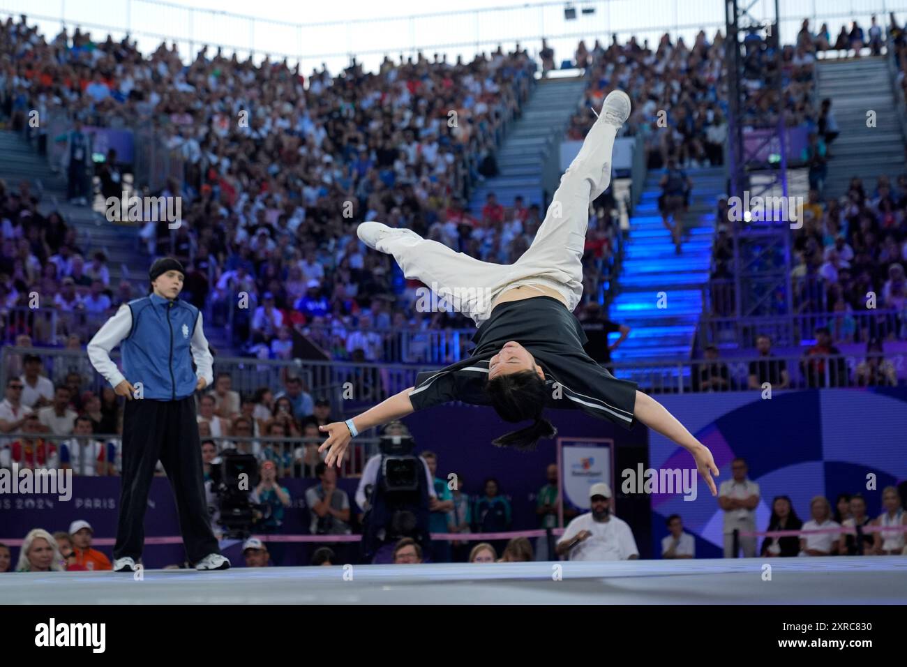 Lithuania's Dominika Banevic, known as B-Girl Nicka, left, and China's ...