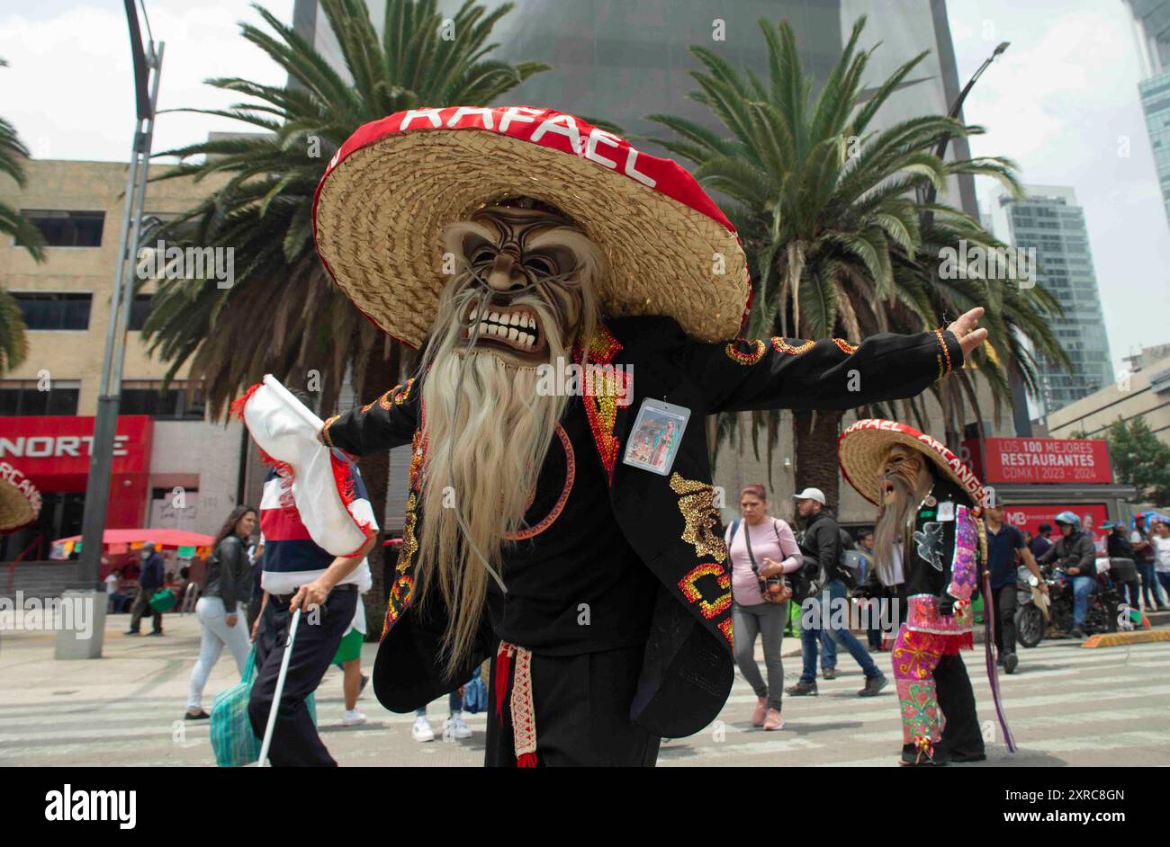 Member of the Danza de los Tecuanes from the municipality of Acatlan in ...
