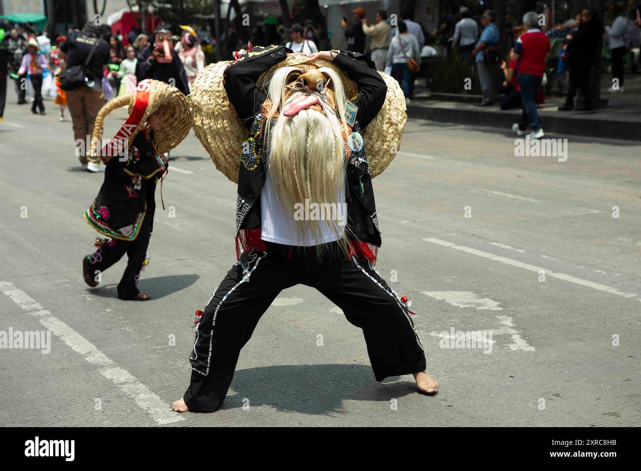 Member of the Danza de los Tecuanes from the municipality of Acatlan in ...
