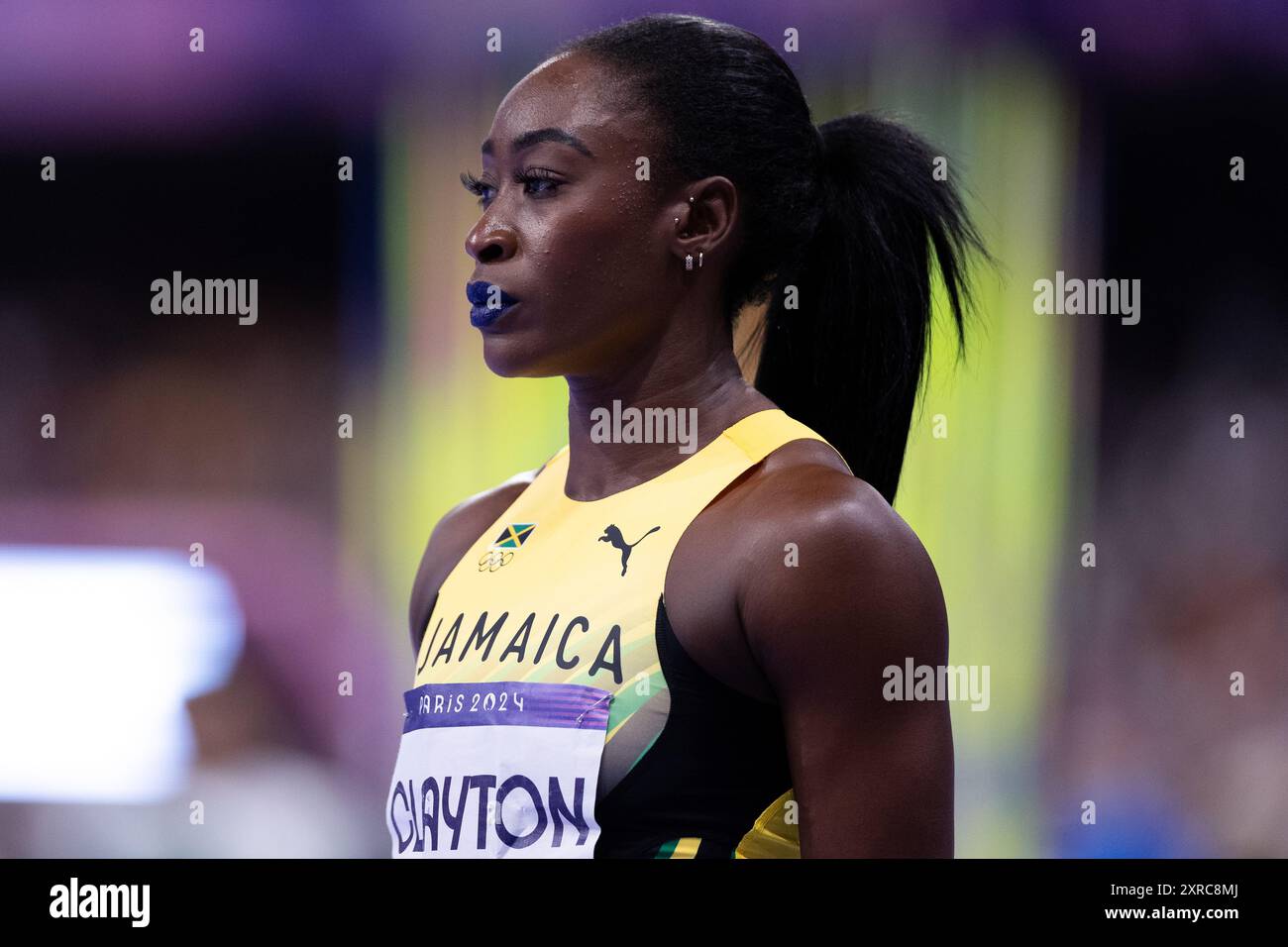 Paris, France, 8 August, 2024. Rushell Clayton of Jamaica looks on in ...