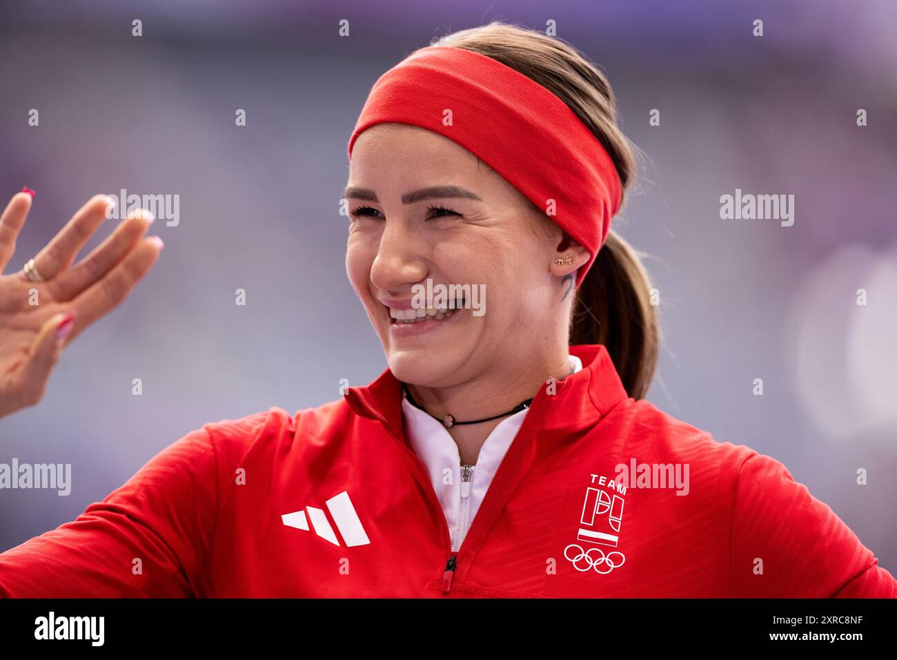 Paris, France, 8 August, 2024. Adrianna Sulek-Schubert of Poland reacts ...