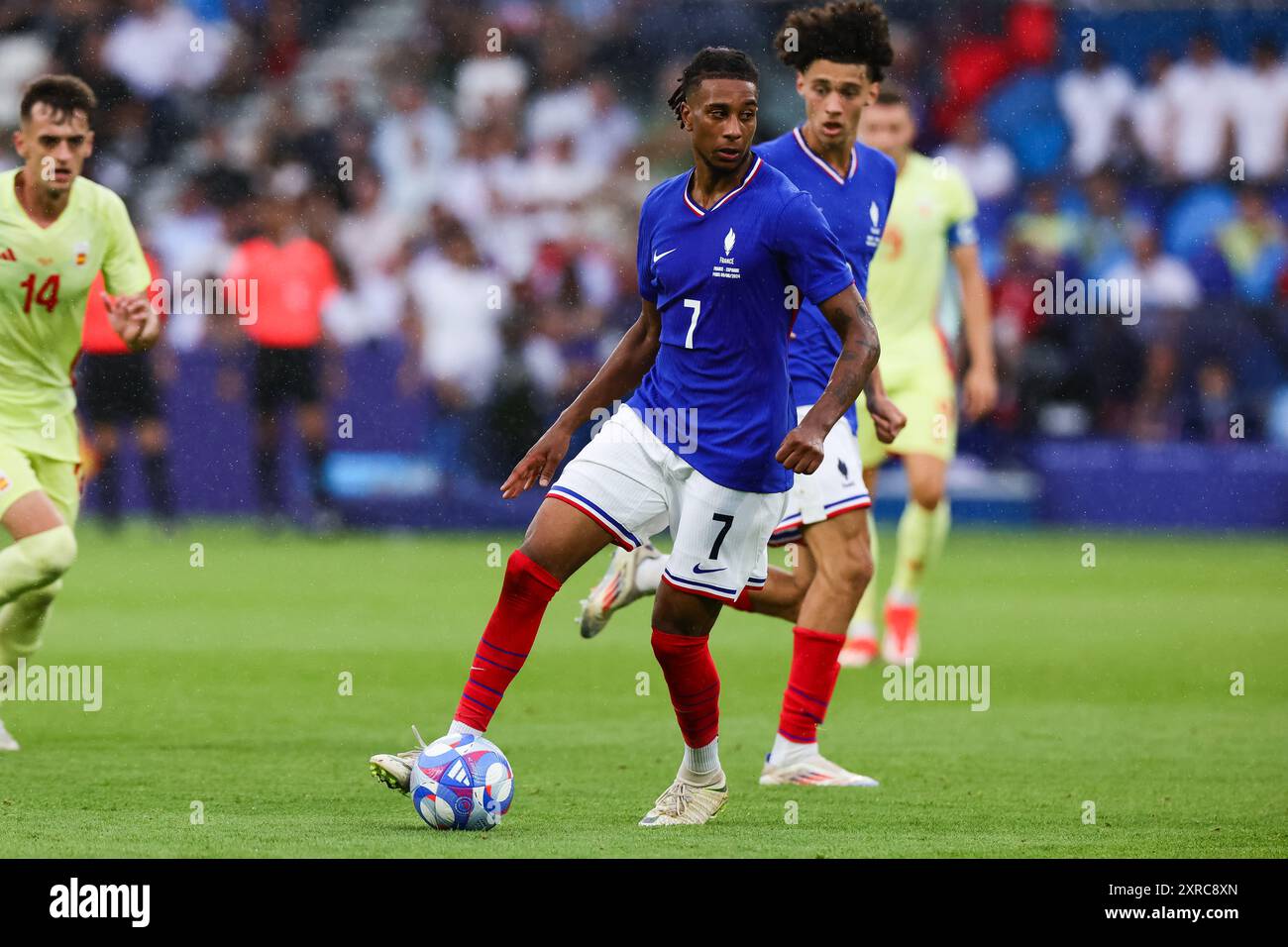 Paris, France, 9 August, 2024. Michael Olise (7) of Team France ...