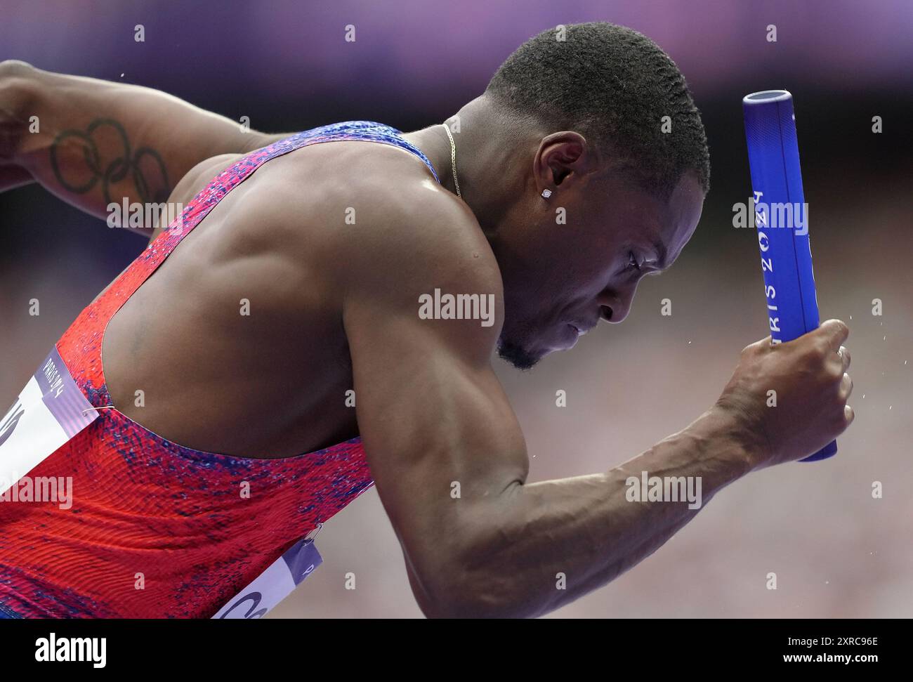 Paris, France. 9th Aug, 2024. Christian Coleman of team USA competes ...