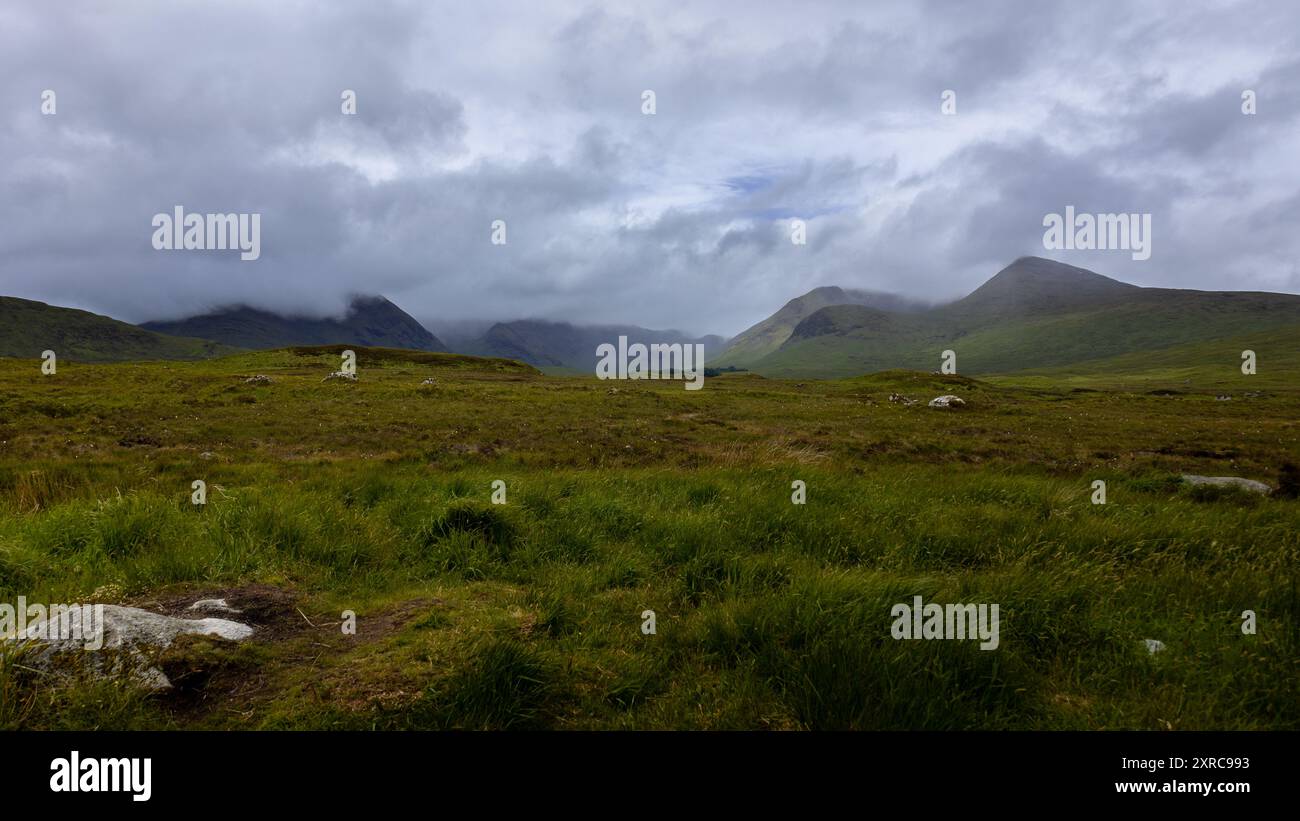 The beautiful Scottish landscape with hills, mountains, water, lakes ...