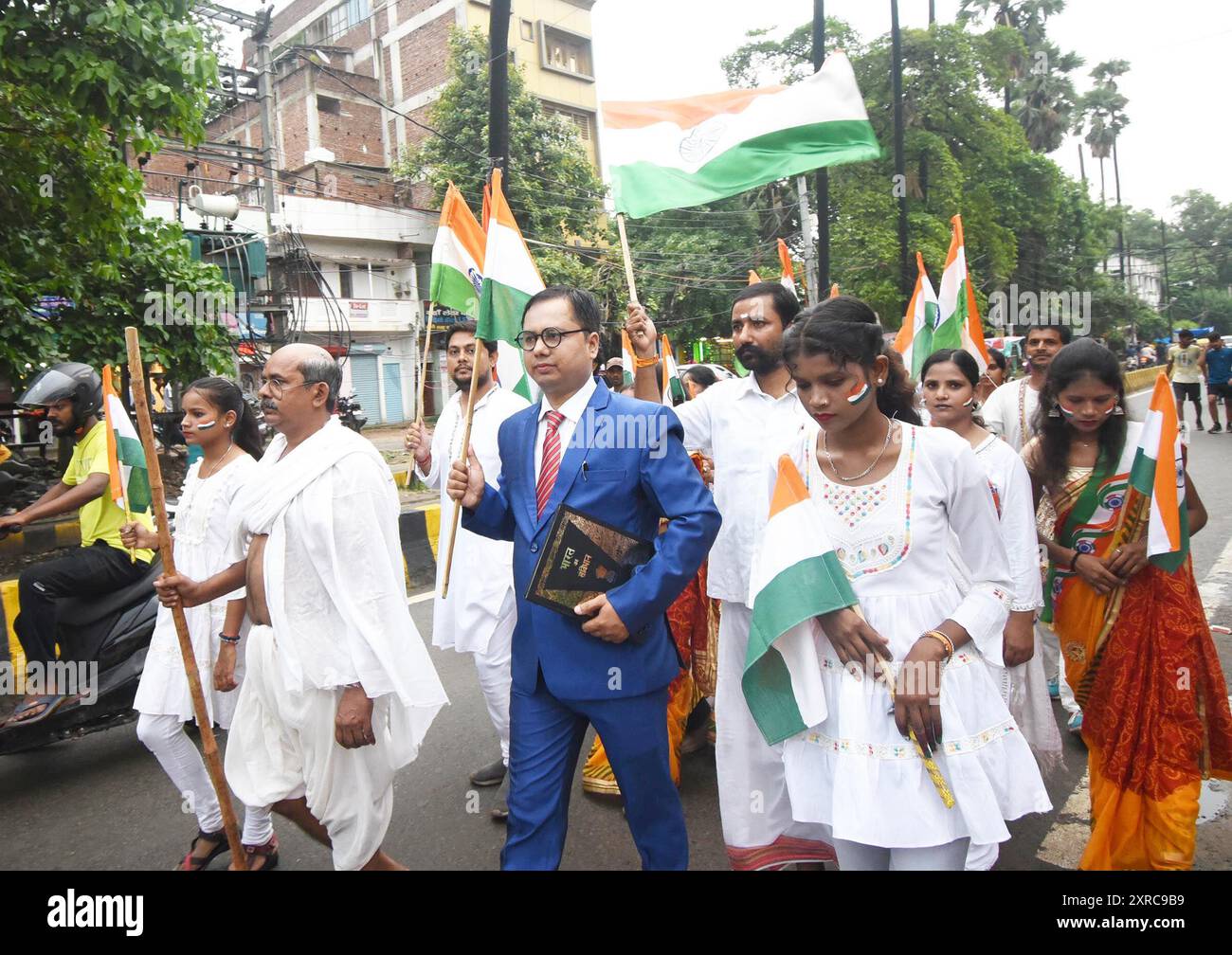 PATNA, INDIA - AUGUST 9: Artists dress up Mahatma Gandhi and Bhimrao ...