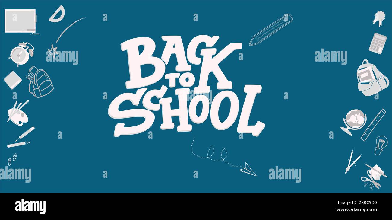 Welcome back to school vector banner design with text and school ...