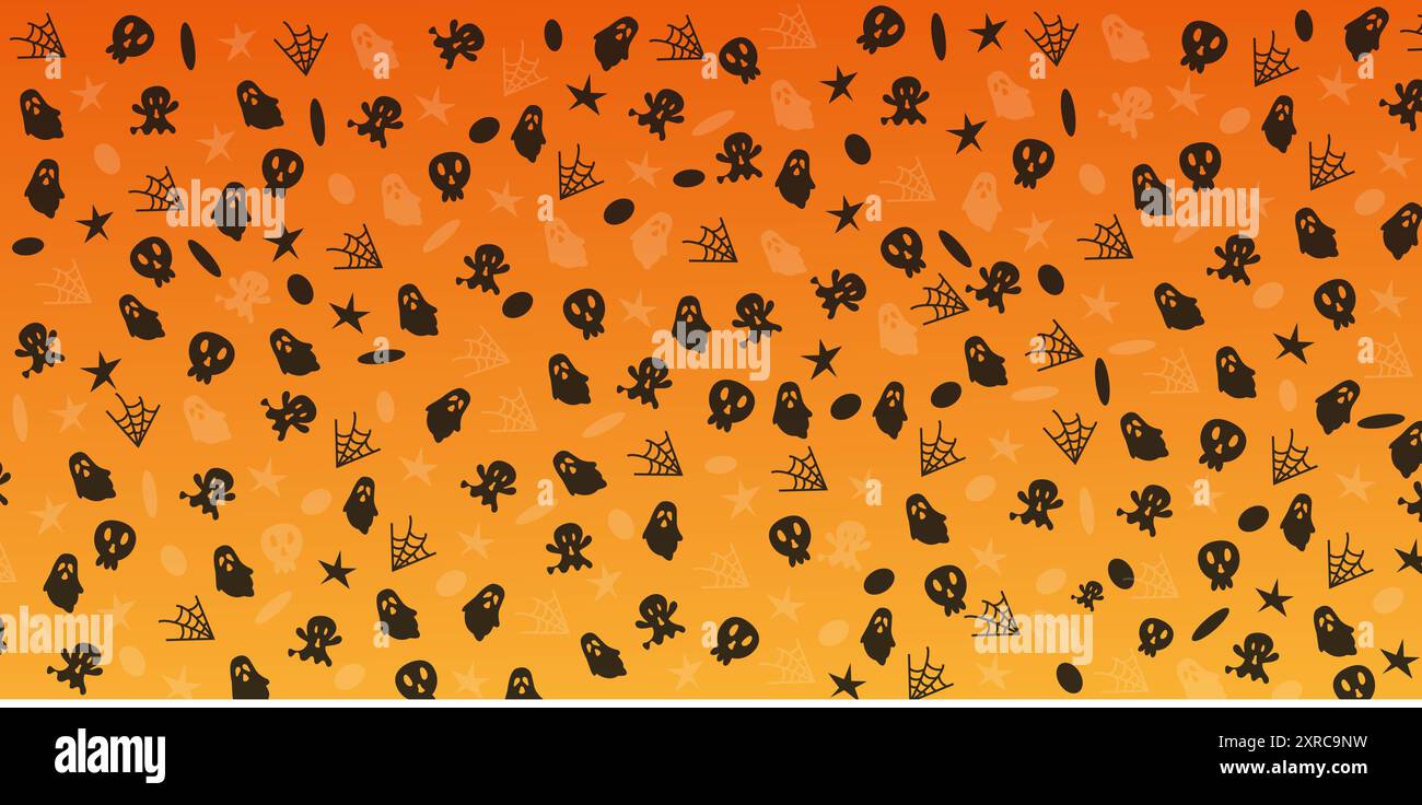 Halloween seamless background with spiders and ghosts. Great for ...