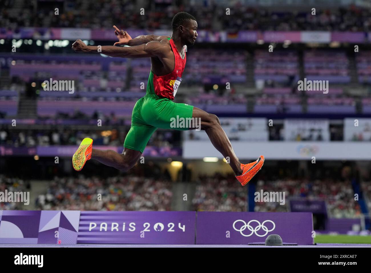 Hugues Fabrice Zango, of Burkina Faso, competes in the men's triple ...