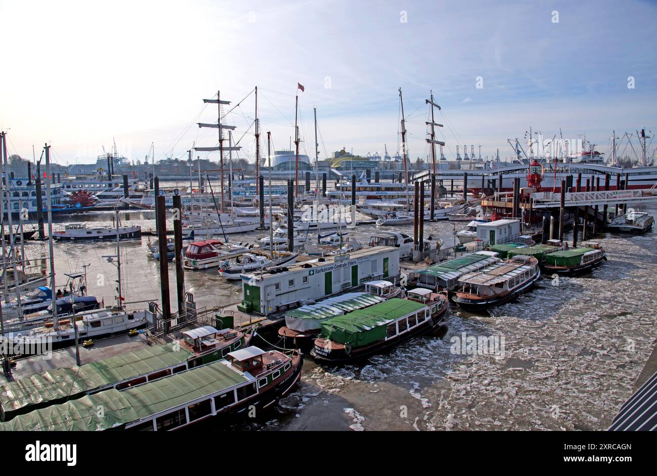Europe, Germany, Hanseatic City of Hamburg, Elbe, Sports boat harbor ...
