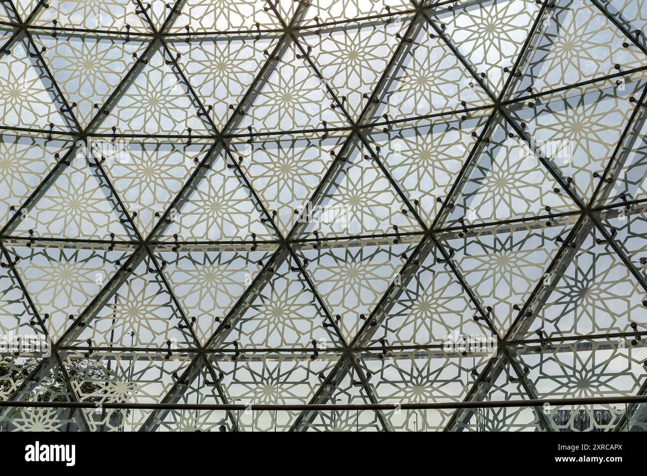 Glass dome, detail, entrance building, Sheikh Zayed Mosque, Abu Dhabi ...