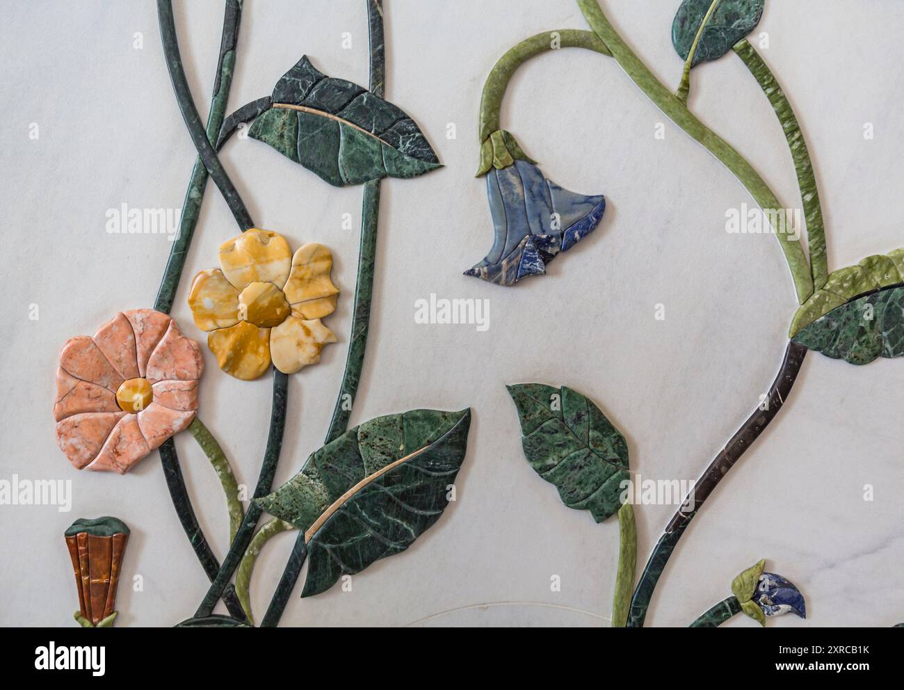 Wall decoration with flower mosaic, Sheikh Zayed Mosque, Grand Mosque ...