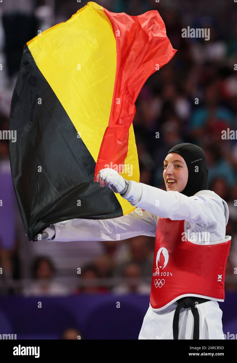 Paris, France. 09th Aug, 2024. Belgian taekwondoka Sarah Chaari ...