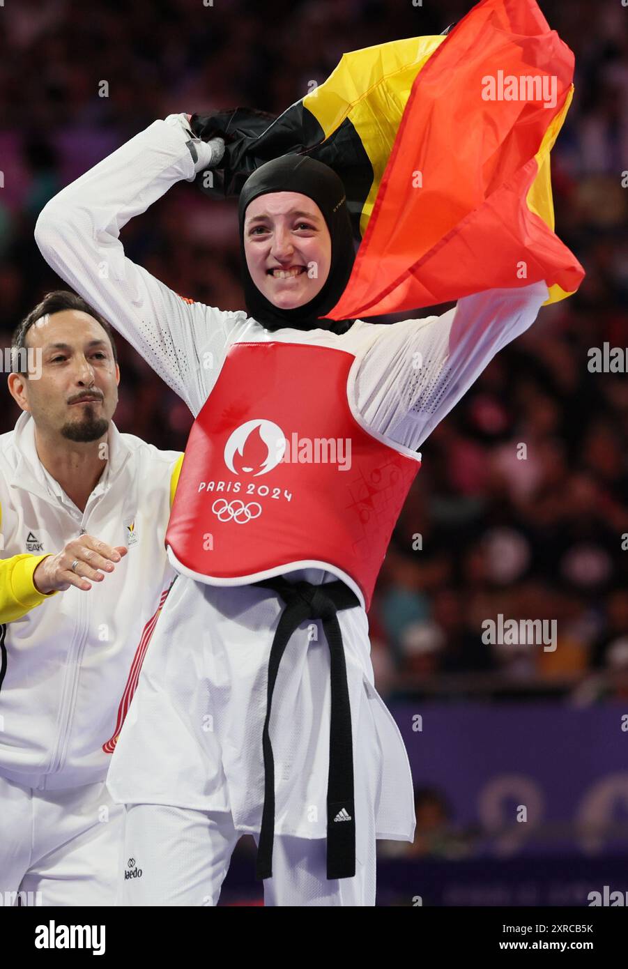 Paris, France. 09th Aug, 2024. Belgian taekwondoka Sarah Chaari ...