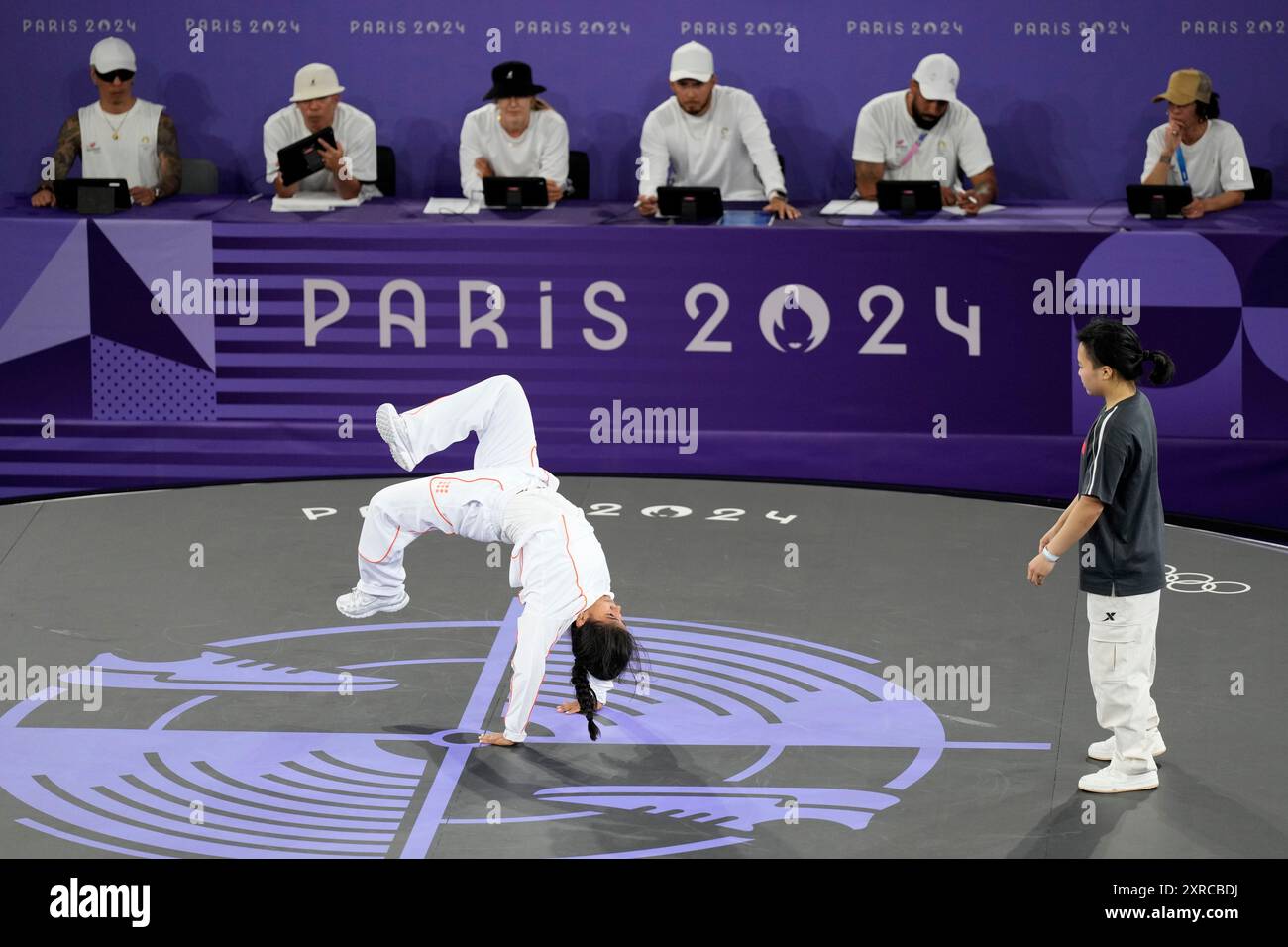 Netherland's India Sardjoe, known as B-Girl India, center, and China's ...