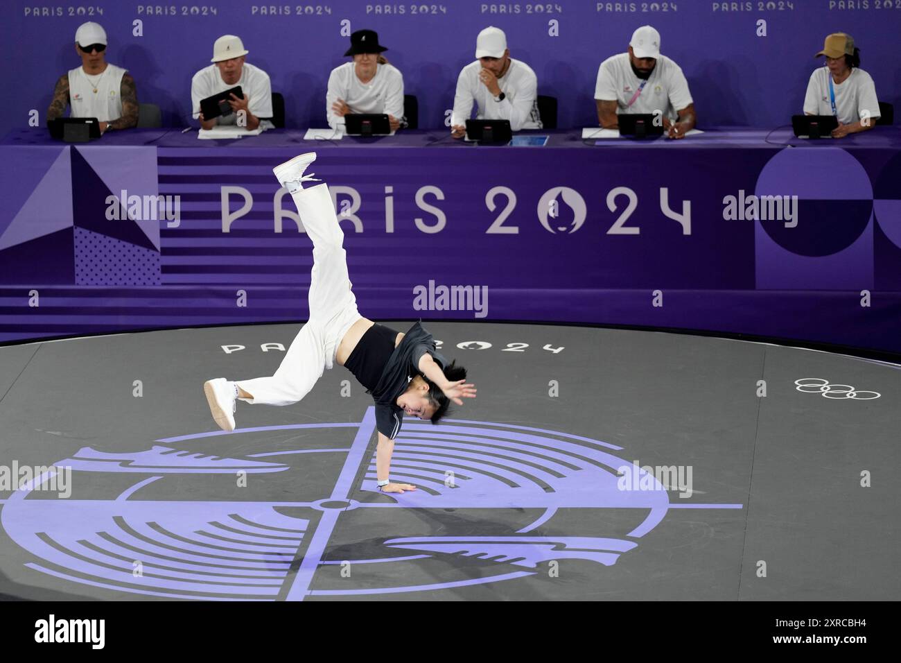 China's Qingyi Liu, known as B-Girl 671, competes during the B-Girls ...