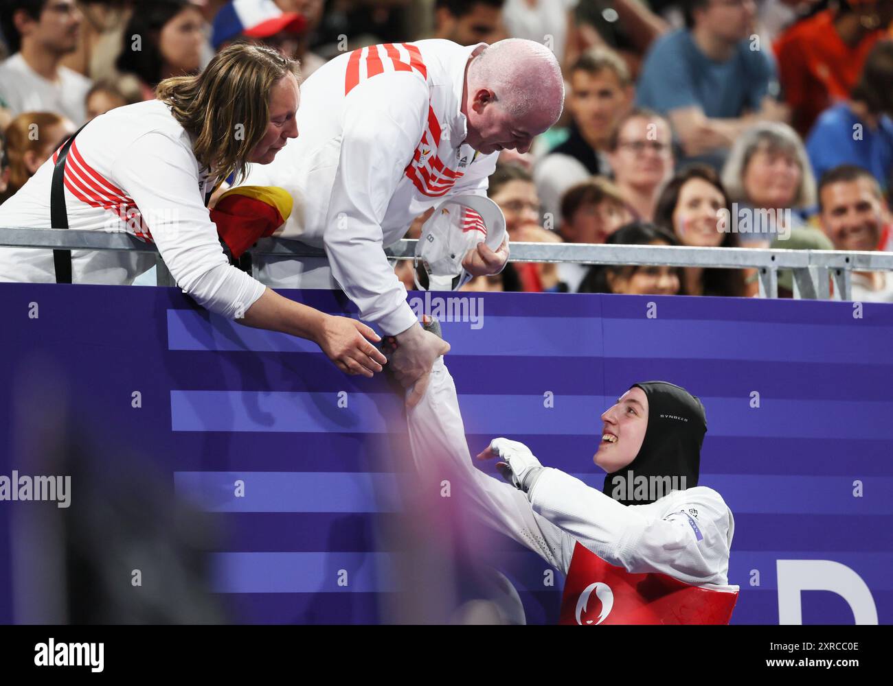 Paris, France. 09th Aug, 2024. Belgian taekwondoka Sarah Chaari ...