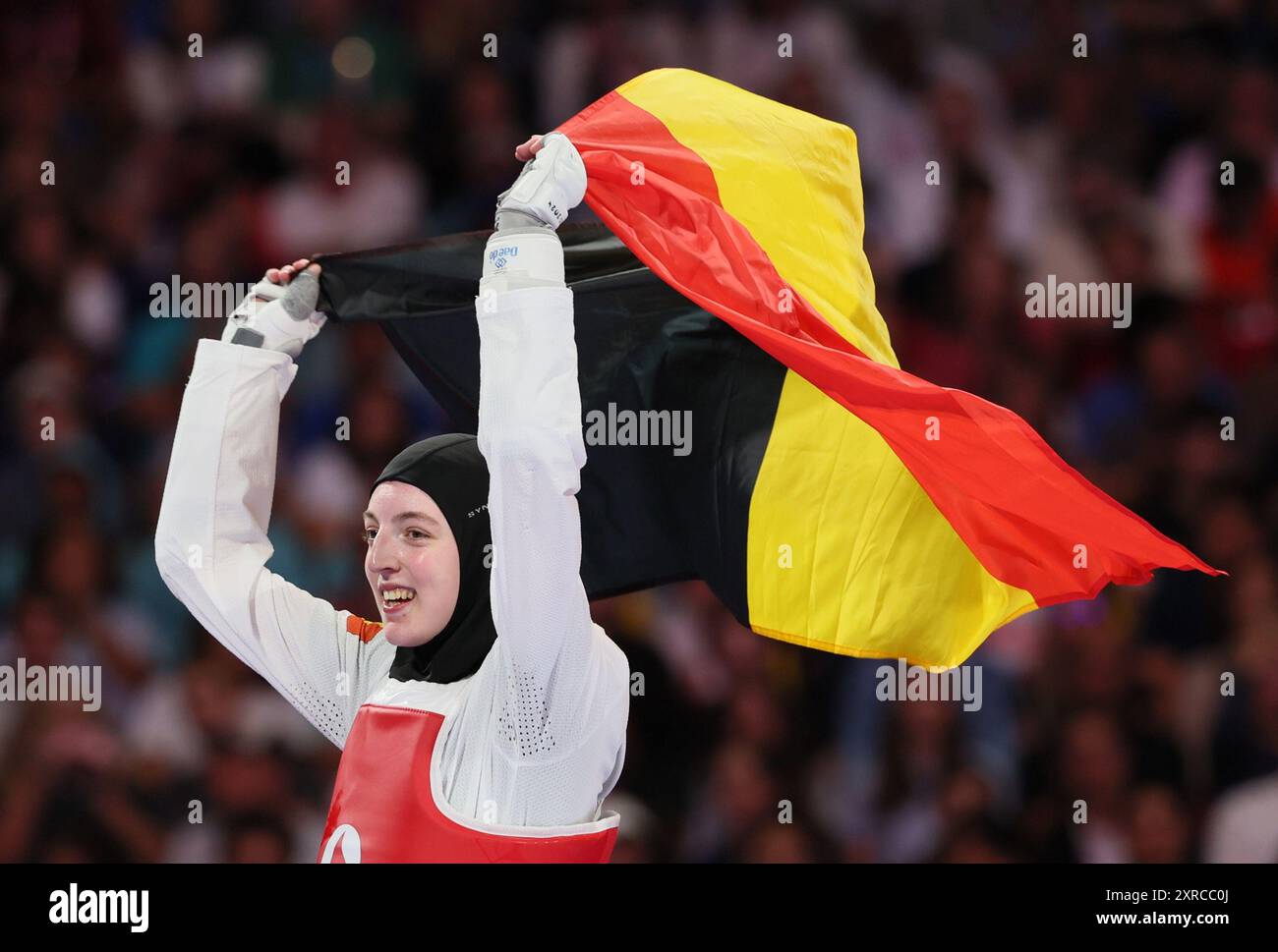 Paris, France. 09th Aug, 2024. Belgian taekwondoka Sarah Chaari ...