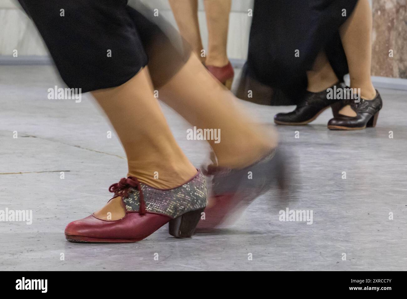 Seville, Seville Province, Andalusia, Spain. Feet of Spanish flamenco ...