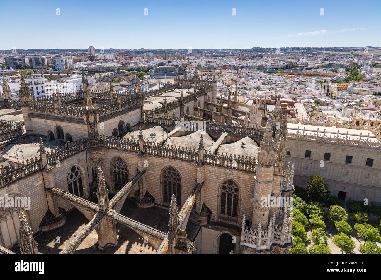 Casco Antiguo, Seville, Seville Province, Andalusia, Spain. Rooftop ...