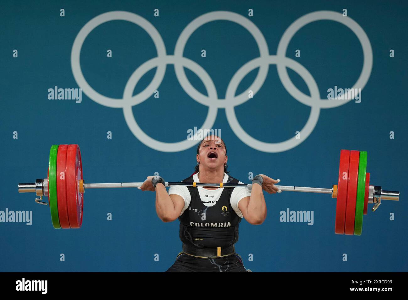 Mari Leivis Sanchez of Colombia competes to win the silver medal during ...