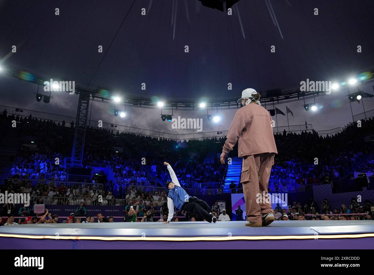 Japan's Ami Yuasa, known as B-Girl Ami, right, and Lithuania's Dominika ...