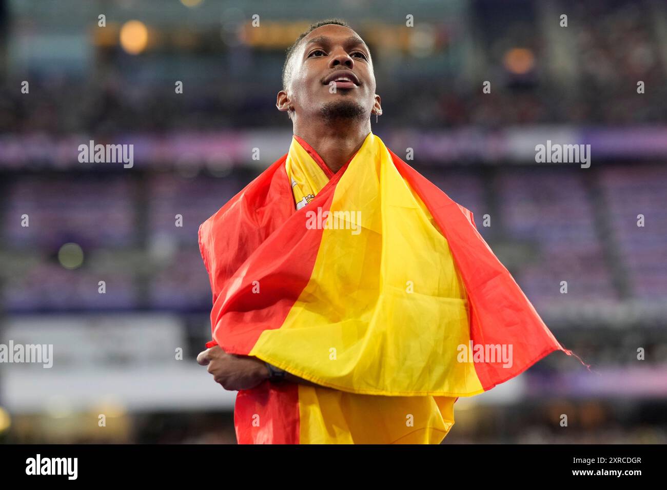 Jordan Alejandro Diaz Fortun, of Spain, celebrates winning the men's ...