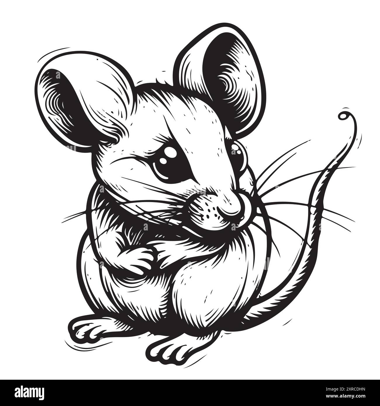 Little mouse, hand drawn sketch in doodle style illustration Stock ...