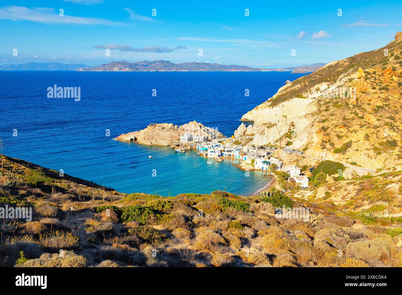 Firopotamos village, high angle view, Firopotamos, Milos Island ...