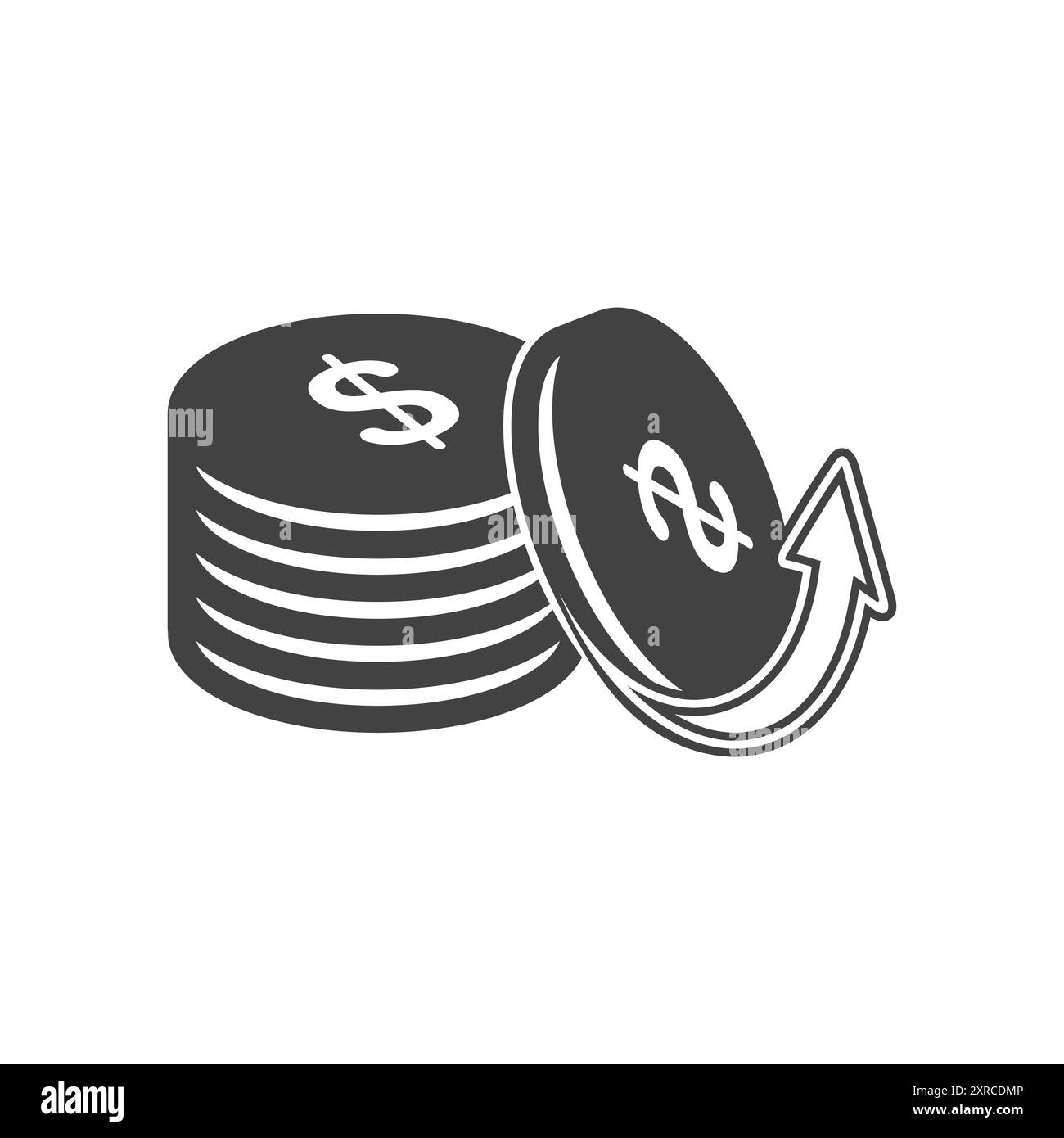 Dollar rate increase sign cent coins, Money payout investment icon ...