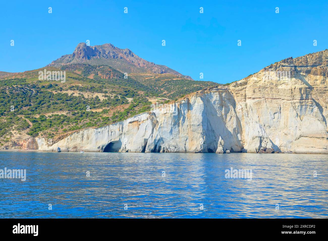 View of Milos island southern coast, Kleftiko, Milos Island, Cyclades ...