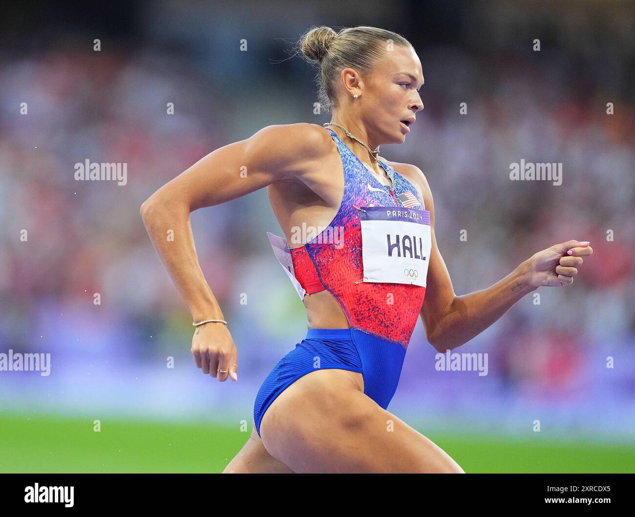 Paris, France. 9th Aug, 2024. Anna Hall of the United States competes ...