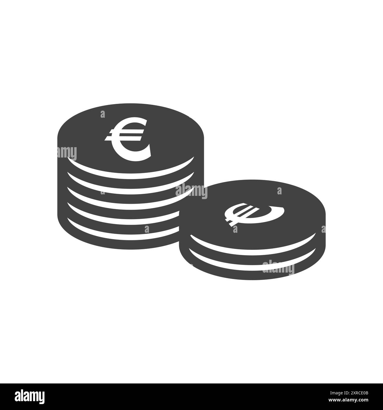Euro cents icon single coin, vector penny design element isolate Stock ...