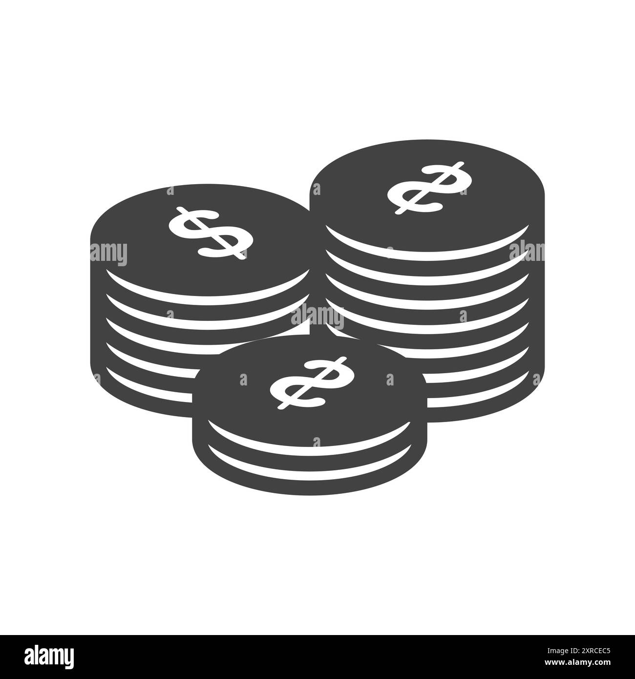 Dollar cents icon single coin, vector penny design element isolate ...