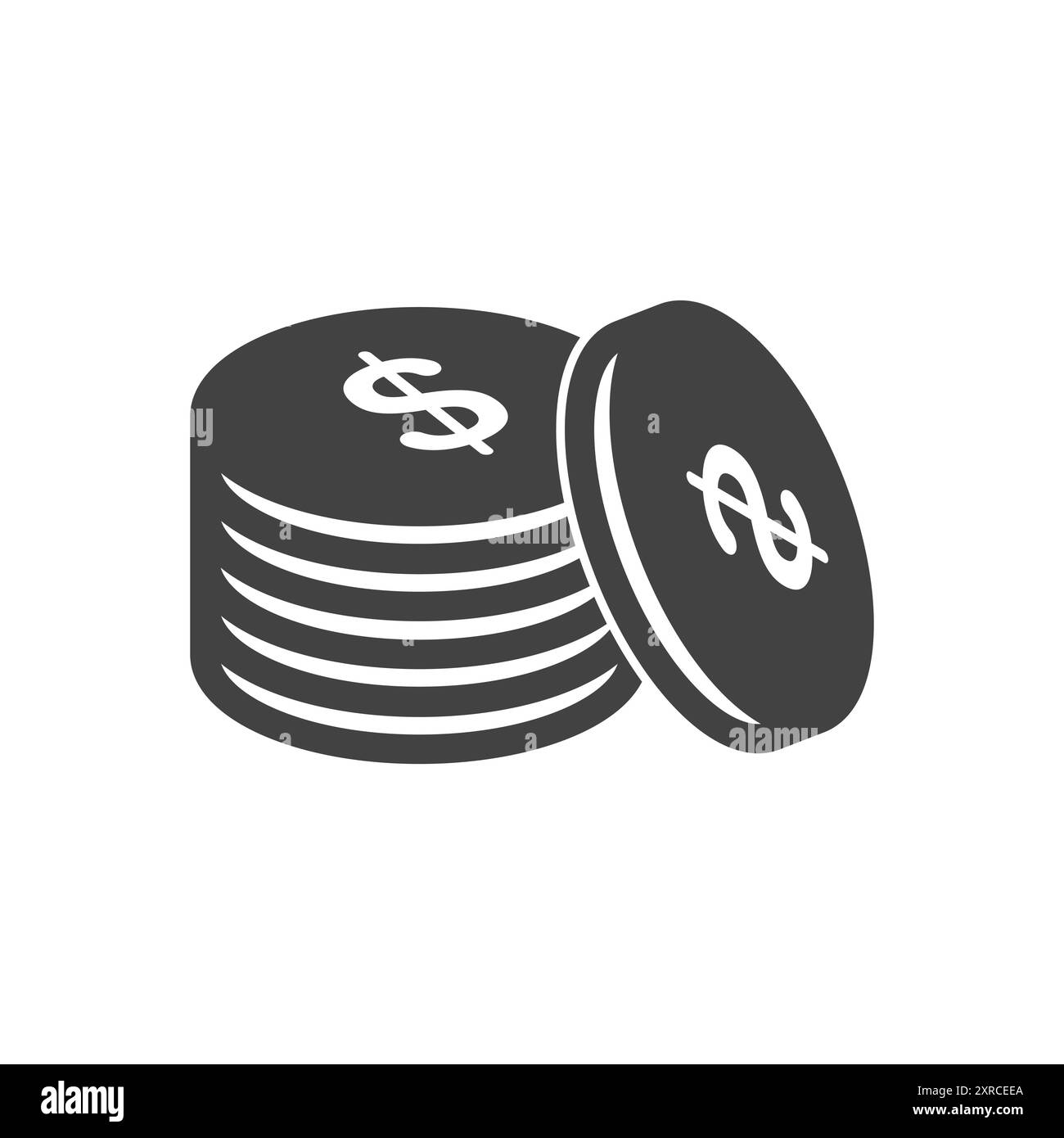 Dollar cents icon single coin, vector penny design element isolate ...