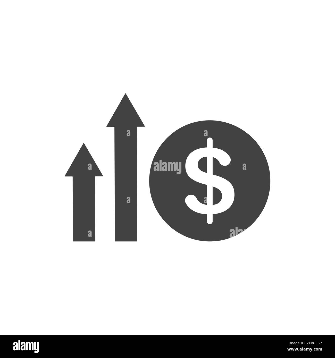 Dollar rate increase sign, Money payout investment icon, Dollar growth ...