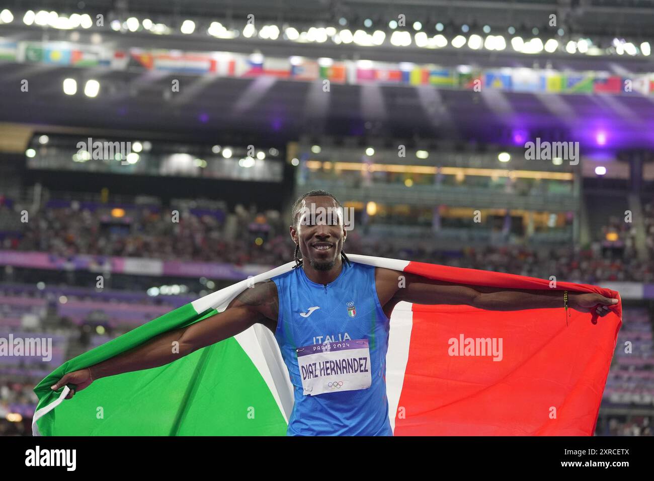 Parigi, France. 09th Aug, 2024. Andy Diaz Fernandez during Men's Triple ...
