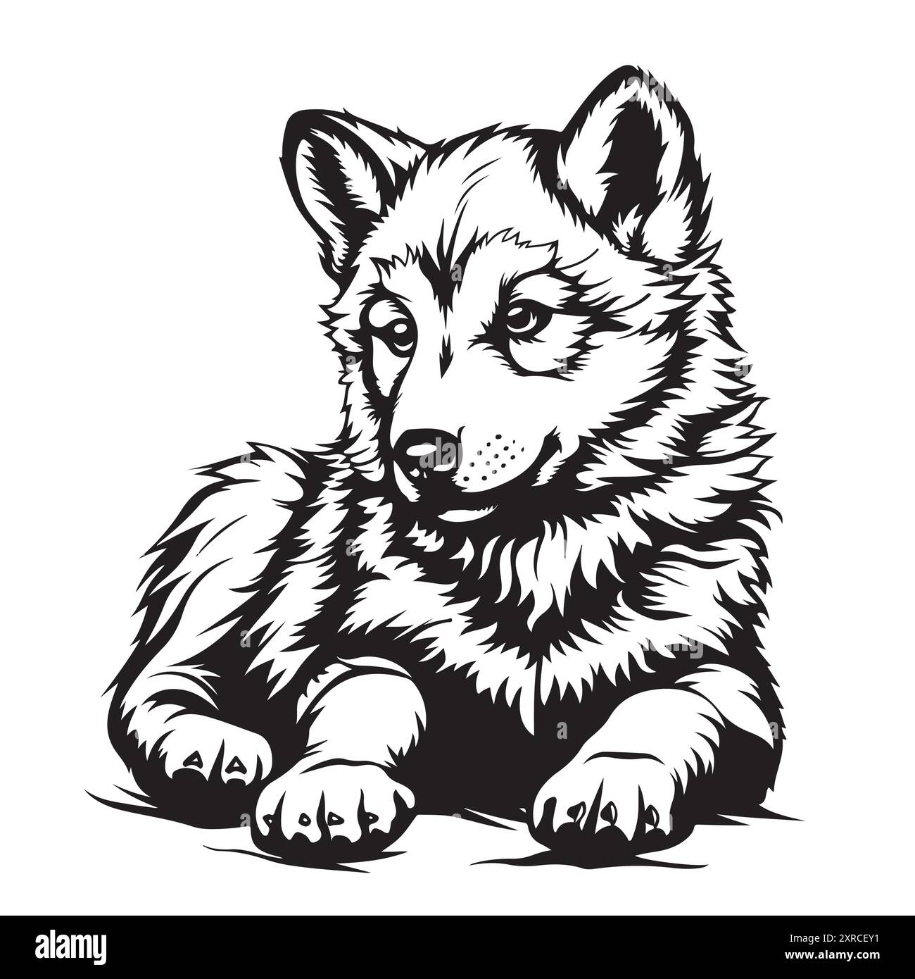 Cub animal wildlife wild portrait Stock Vector Images - Alamy