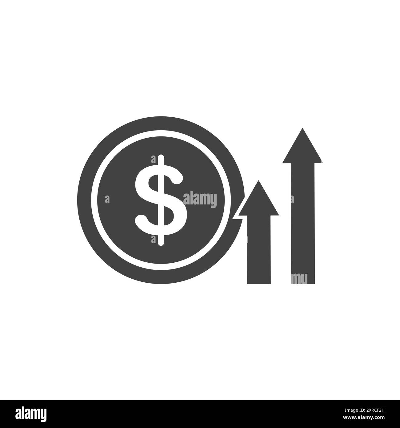 Dollar rate increase sign, Money payout investment icon, Dollar growth ...
