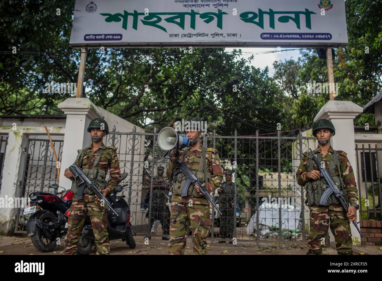 Bangladeshi Army soldiers seen standing on guard in front of the ...