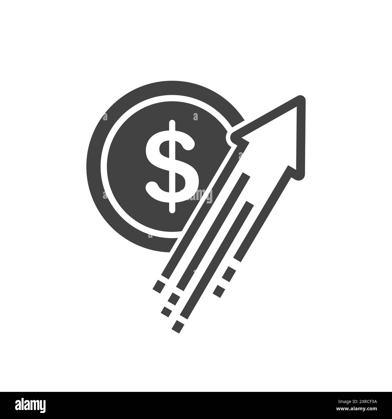 Dollar rate increase sign, Money payout investment icon, Dollar growth ...