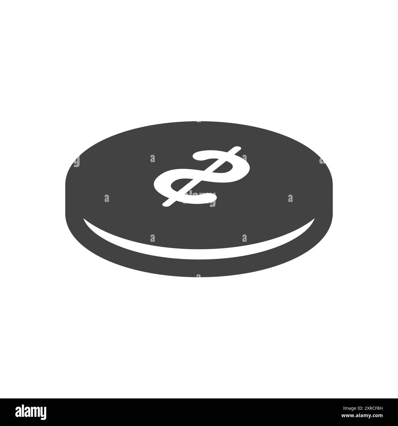 Dollar cents icon single coin, vector penny design element isolate ...