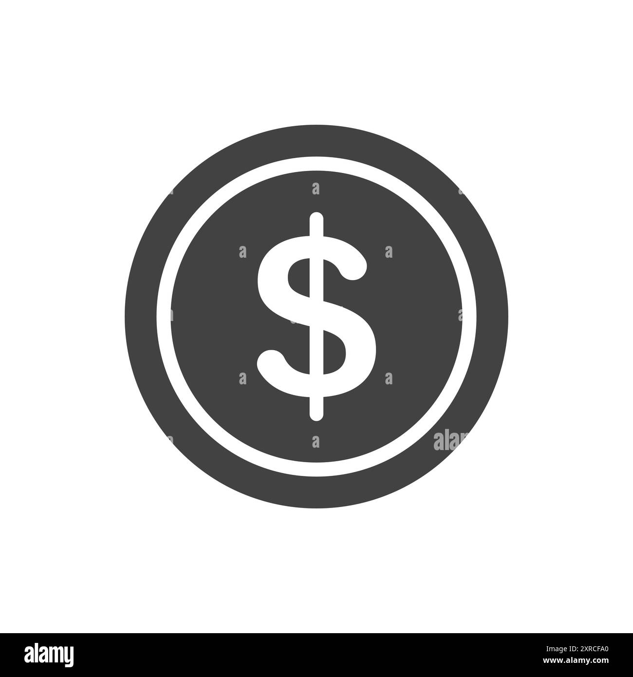 Dollar cents icon single coin, vector penny design element isolate ...