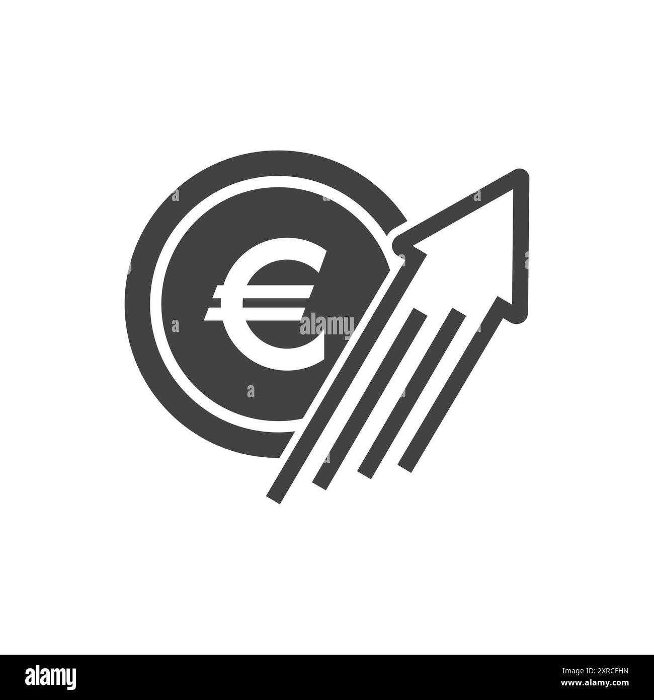 Euro rate increase sign, Money payout investment icon, Euro growth ...